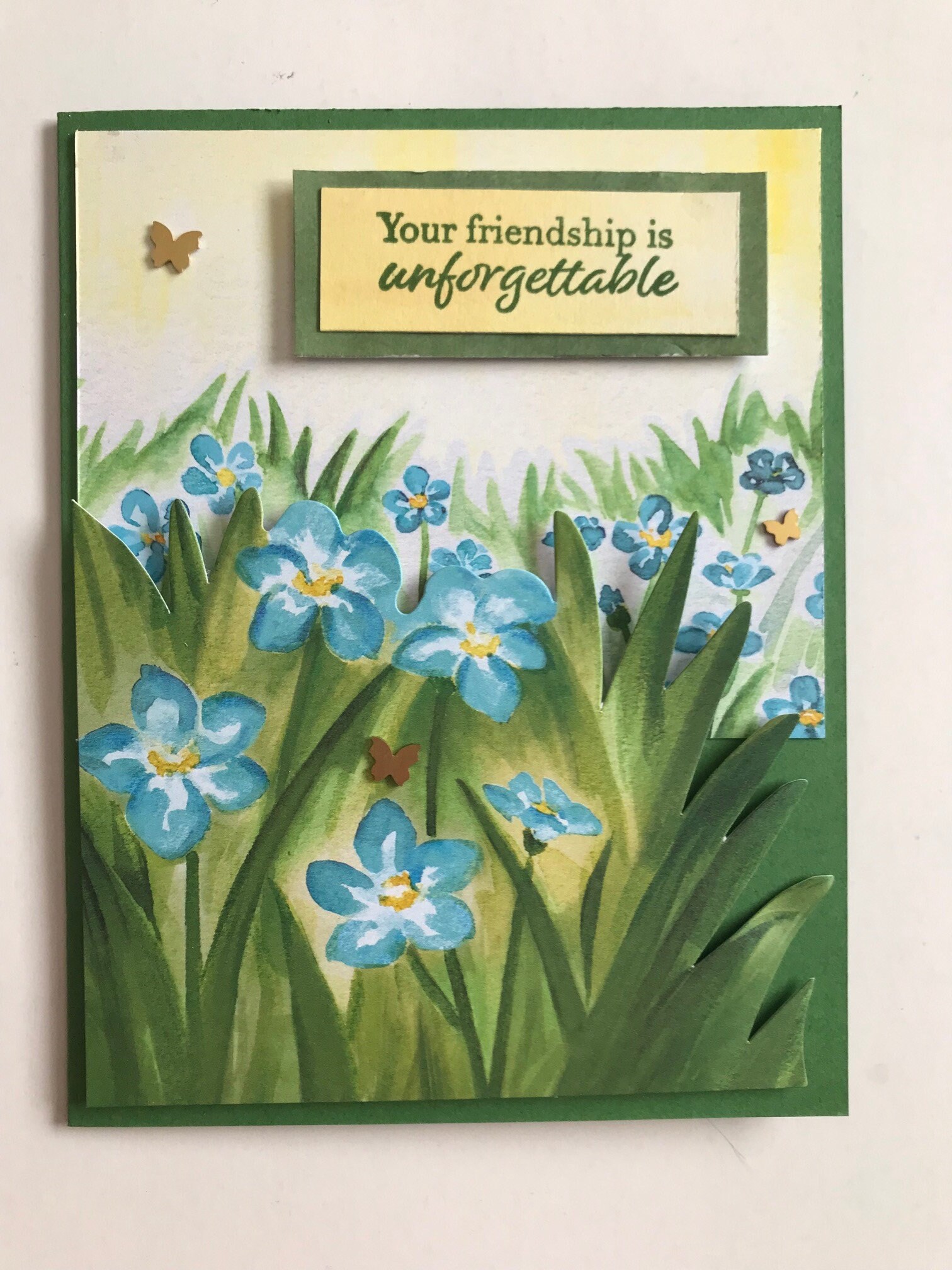 Collection of Forget-me-nots Flower Blank Note Cards, 3D, Embellished ...