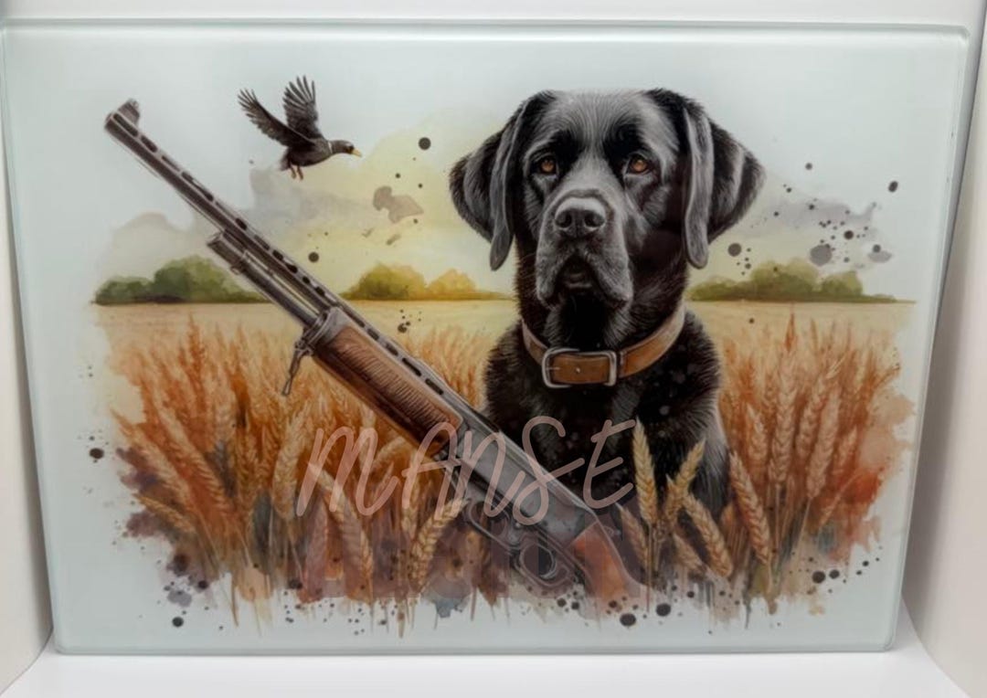 Black Labrador Glass Chopping Board: Kitchen Worktop Saver - Etsy