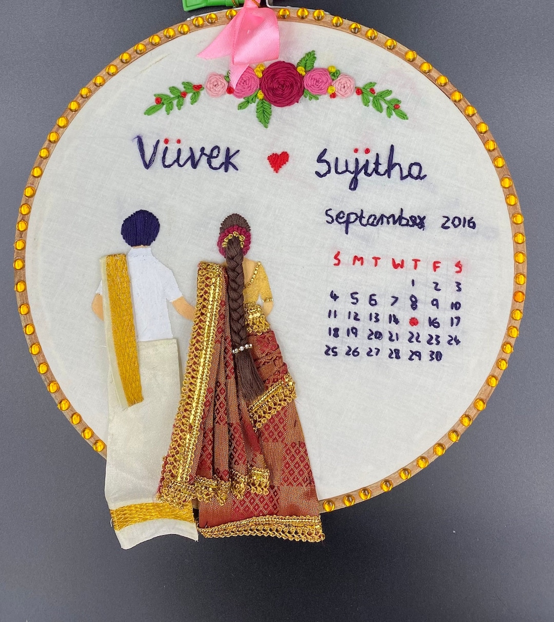 Personalized Couple Wedding/anniversary Hoop Embroidery - Etsy