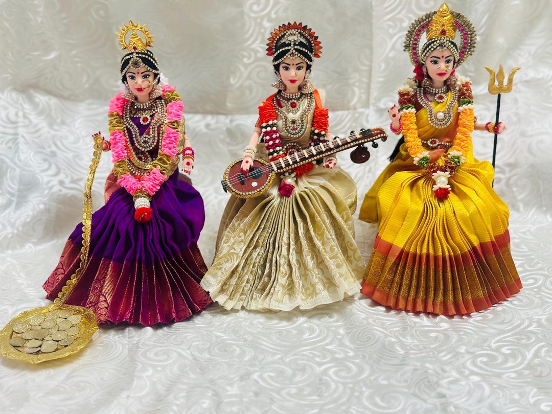 Navarathri Golu Dolls | Lakshmi, Durga ,saraswathi Doll - Etsy