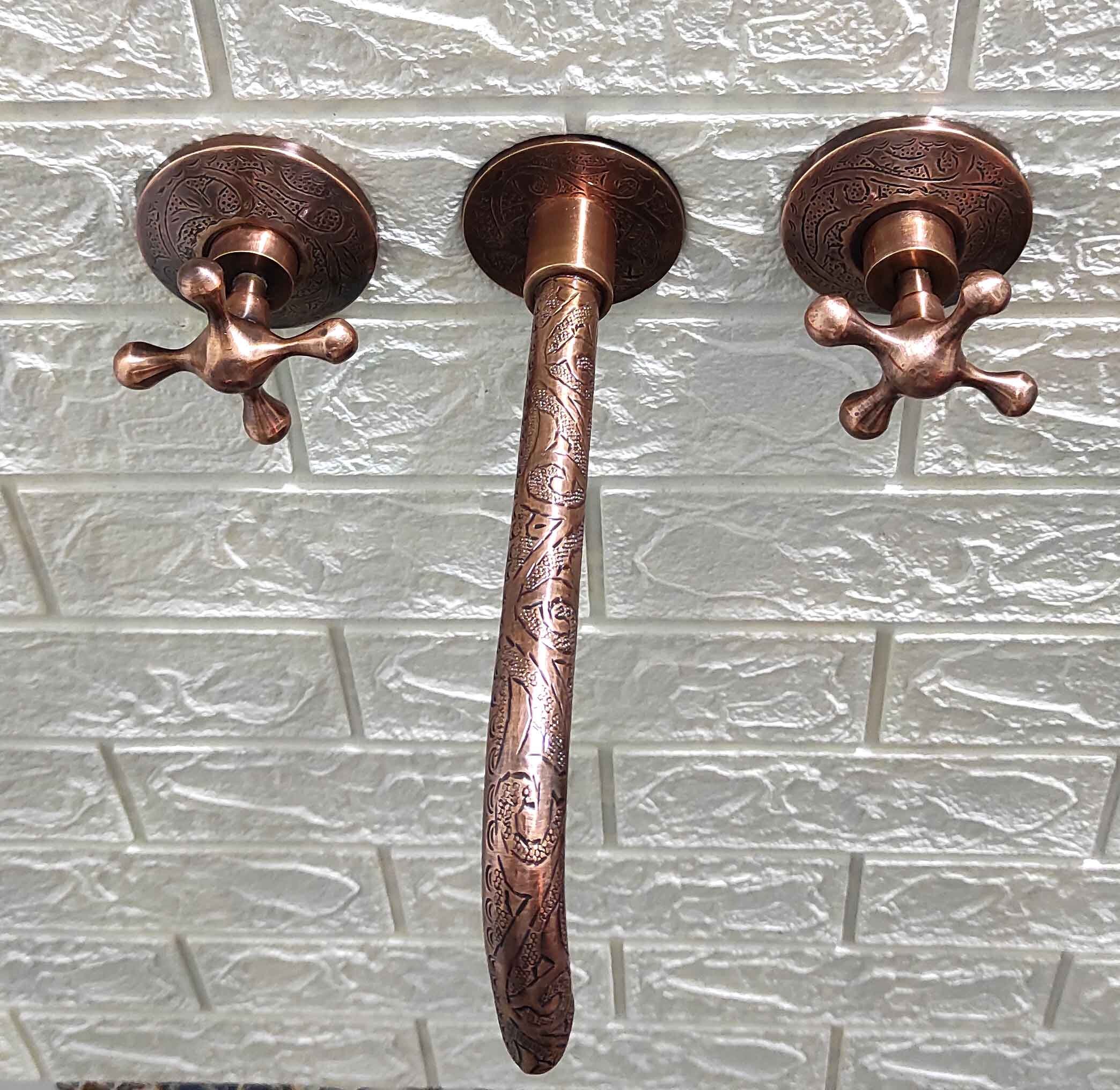 Cooper Wall Mount Faucetbrass Copper Wall Mount Tap Wall - Etsy