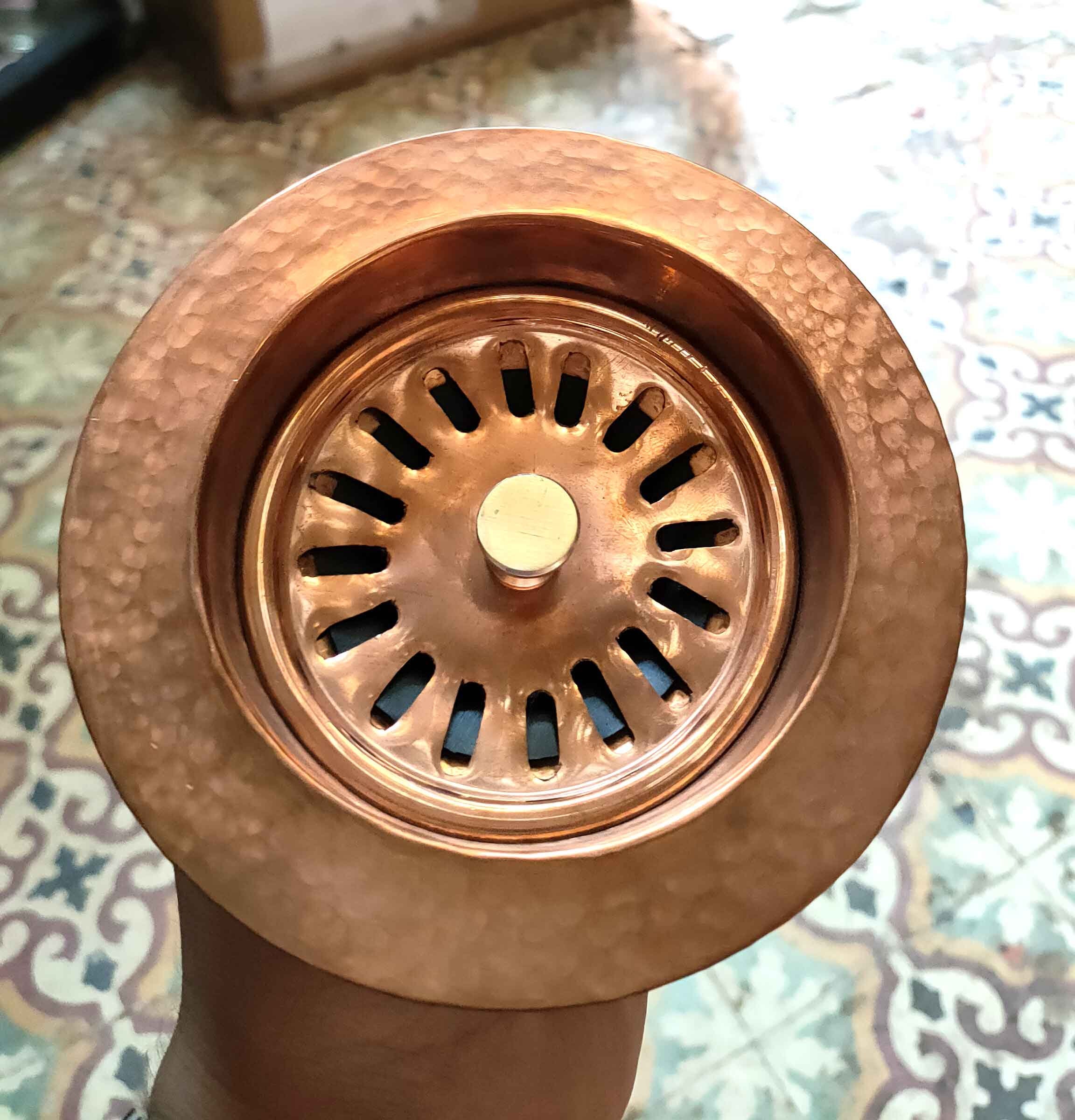 Copper Kitchen Sink Drainer Removable Drain Basket and Sealed - Etsy