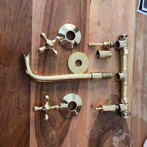 Wall Mounted Faucet, Unlacquered Brass Wall Bathroom Faucet, Customized ...