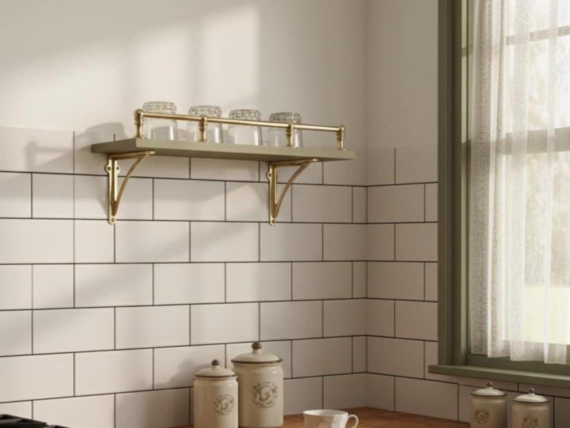 Unlacquered Brass Gallery Rails for Wood Shelves, Handmade Gallery Rail ...