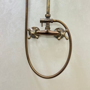 Victorian Style Shower Set With Handheld and Showerhead - Bronze Finish ...