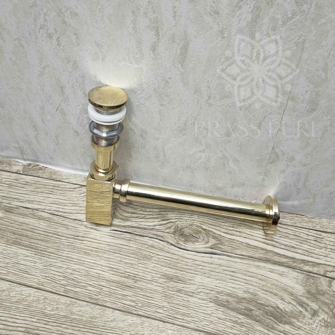 Solid Brass P Trap, Solid Brass Square Siphon for Bathroom Sink - Etsy