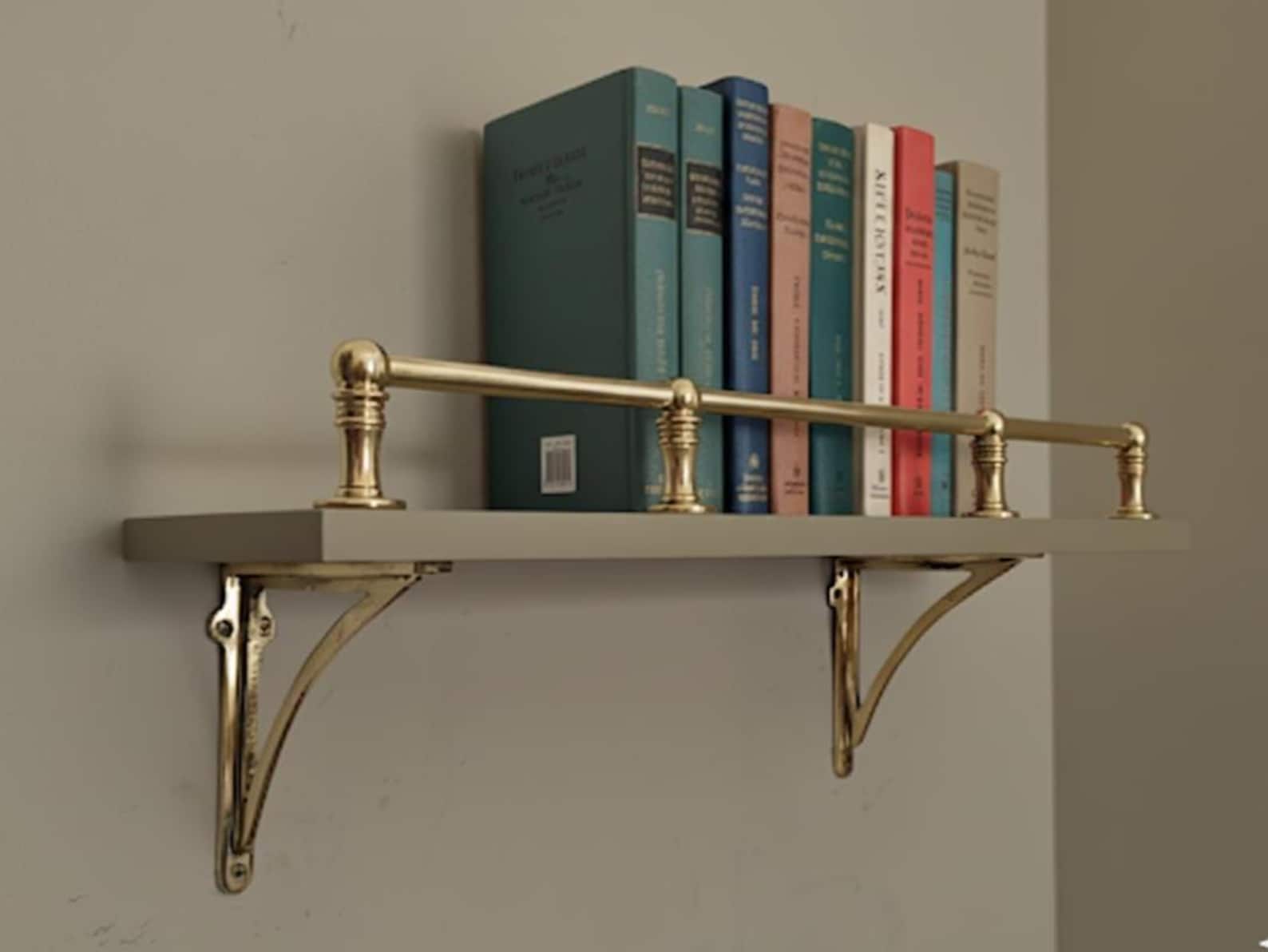 Unlacquered Brass Gallery Rails for Wood Shelves, Handmade Gallery Rail ...