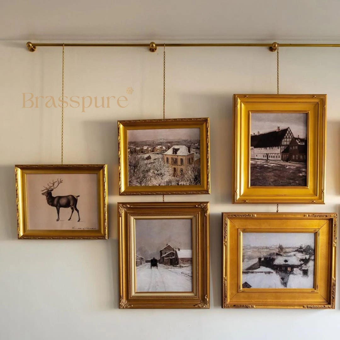Decorative Picture Rail System, Unlacquered Brass Picture Rail, Brass ...