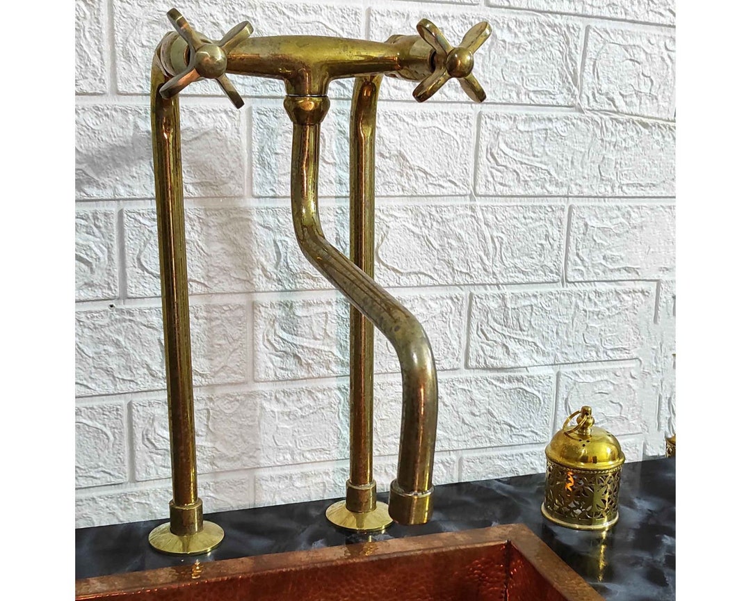 Unlacquered Brass Antique Kitchen Faucet With Long Legs - Etsy
