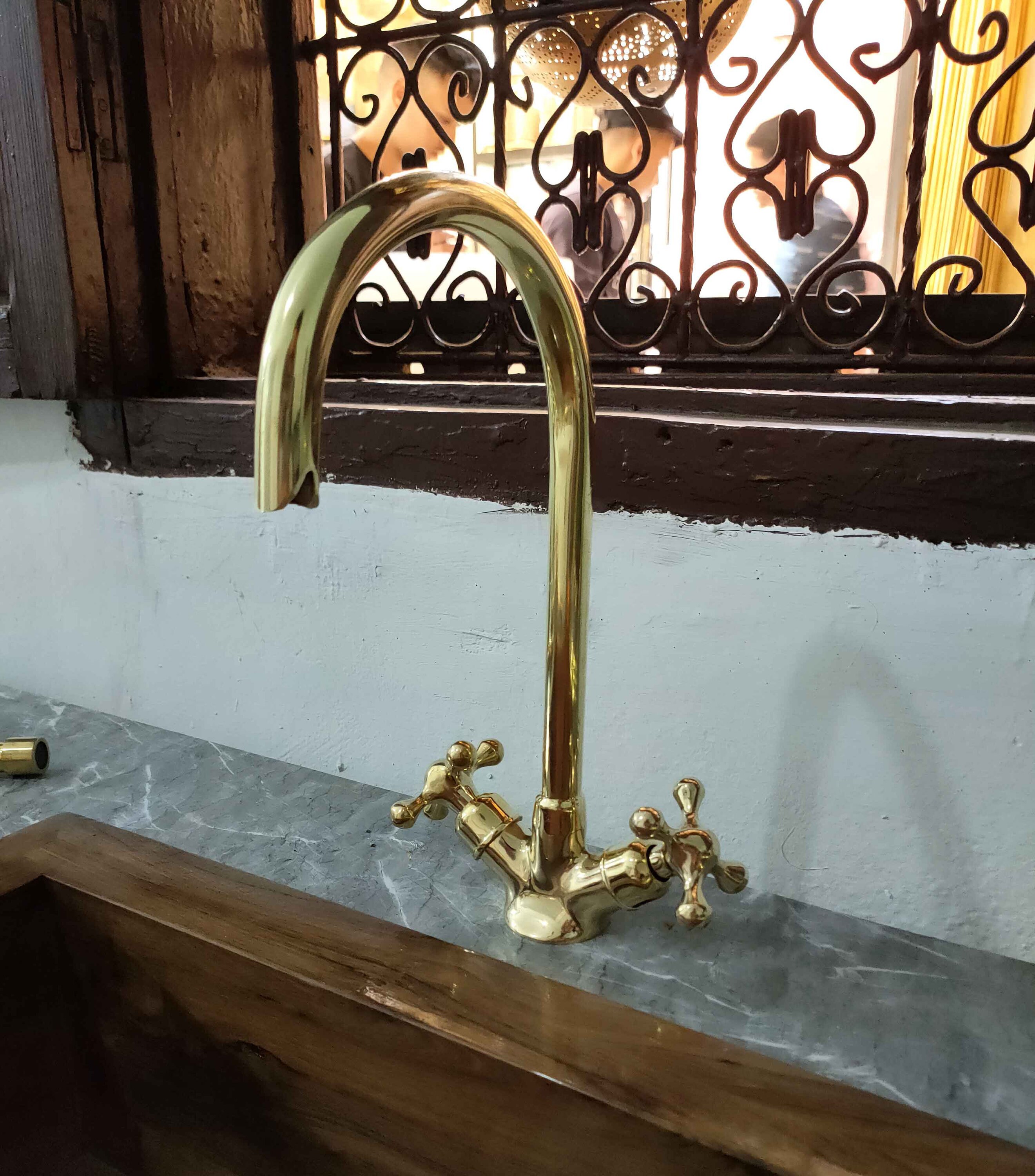 Unlacquered Brass Gooseneck Faucet Single Hole Bathroom - Etsy