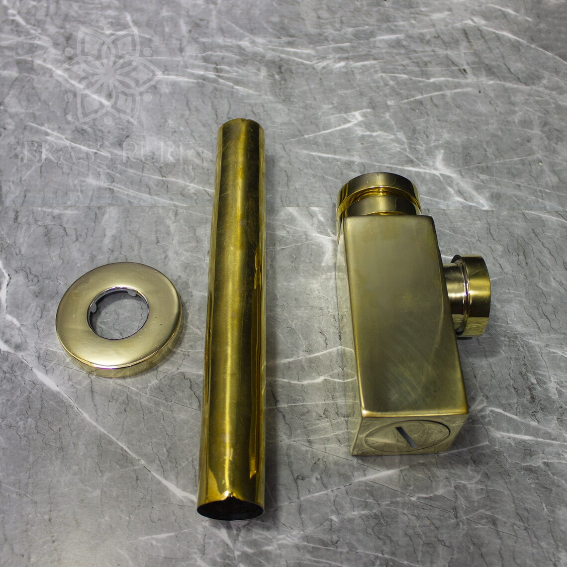 Solid Brass P Trap Solid Brass Square Siphon for Bathroom - Etsy