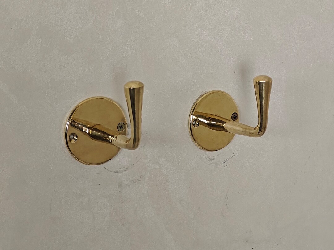 Antique Style Unlacquered Brass Coat Rack, Handmade Coat Hooks Wall ...