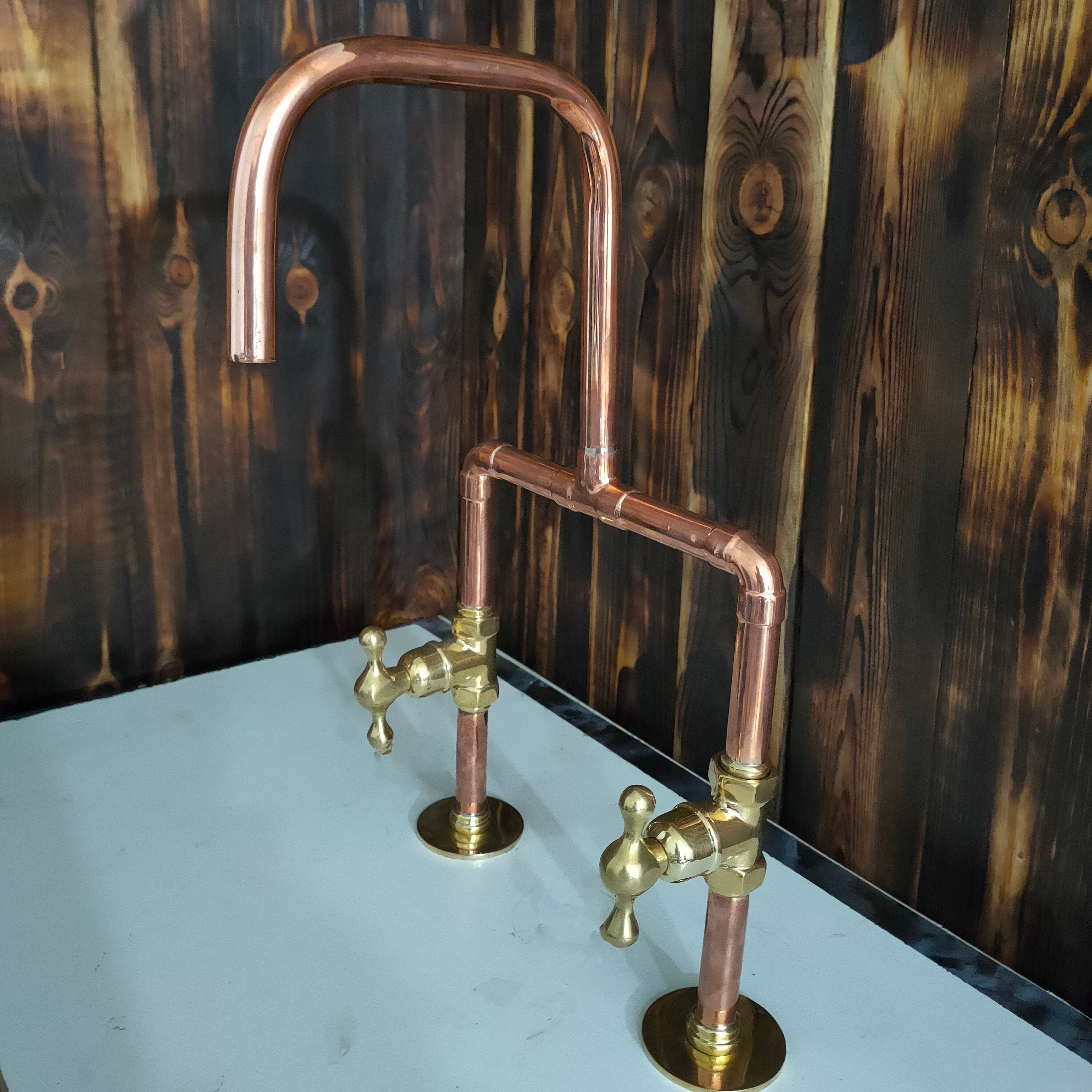 Antique Copper Faucet Mixed Copper Brass Rustic Faucet - Etsy