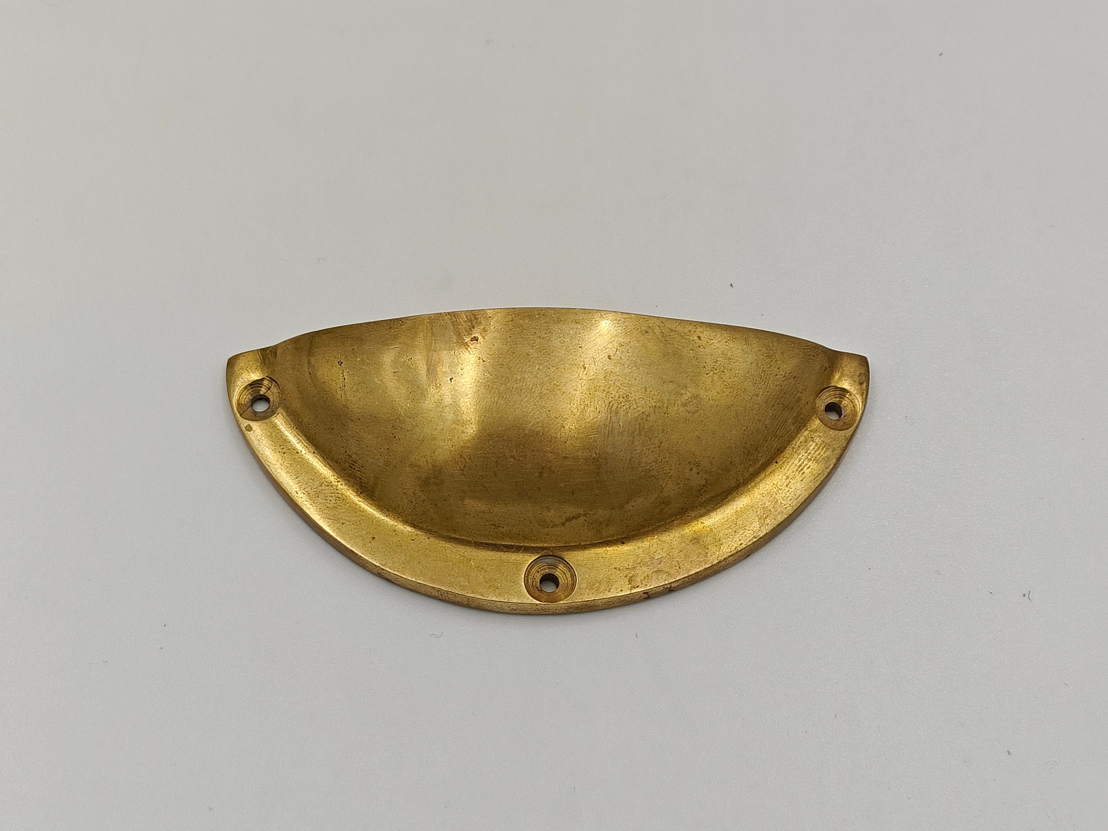 Antique Brass Cup Handles - Unlacquered Brass Cup Pulls - Handmade ...