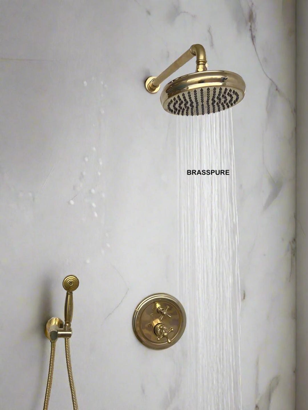 Unlacquered Brass Shower System, Vintage Shower System Victorian Design ...