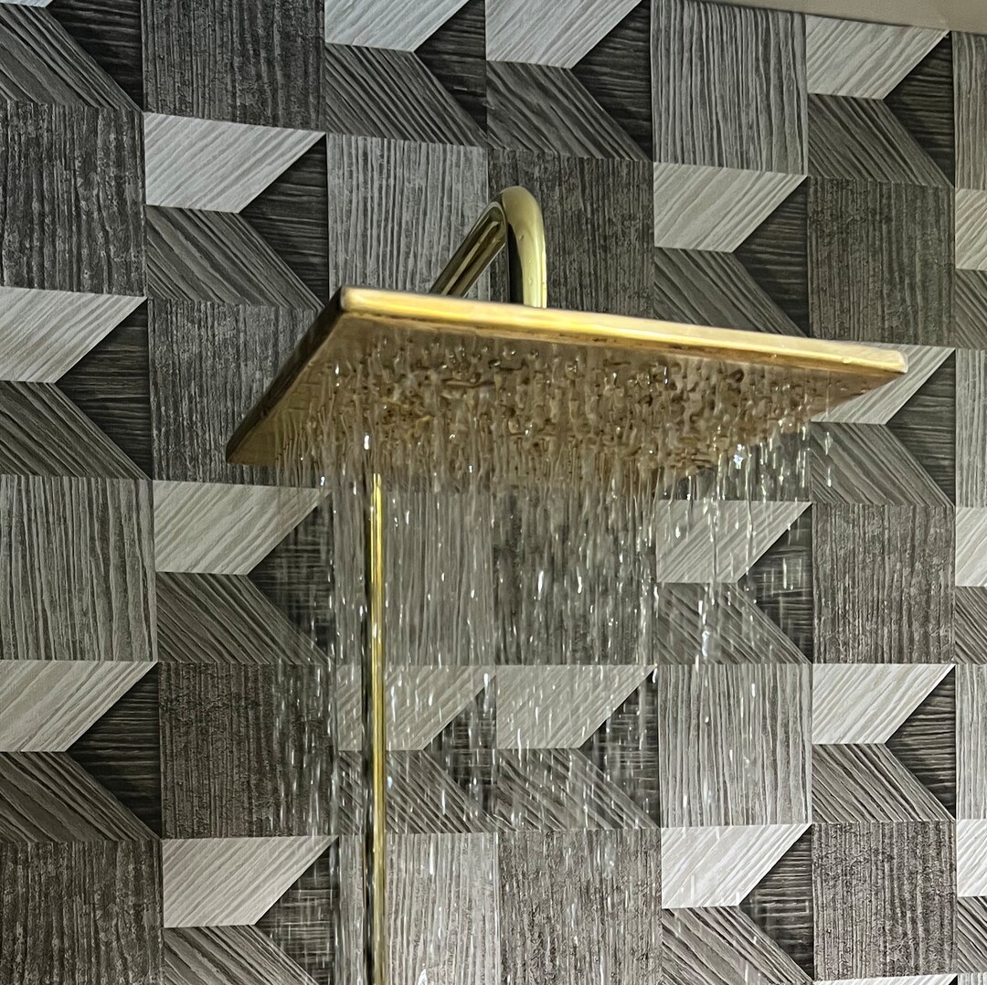 Brass Rain Showerhead Handcrafted Brass Square Shower Head 10 - Etsy