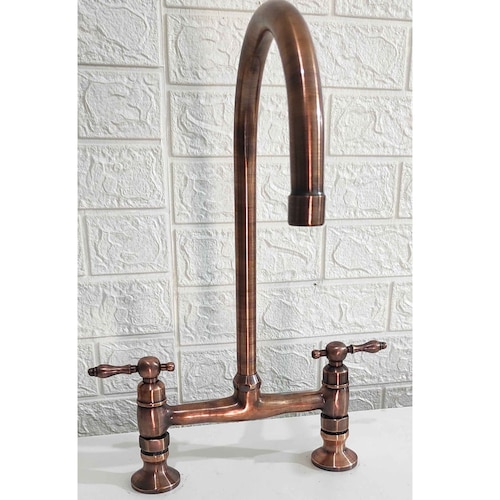 Copper Kitchen Bridge Faucet Copper Tap With Lever Handle - Etsy