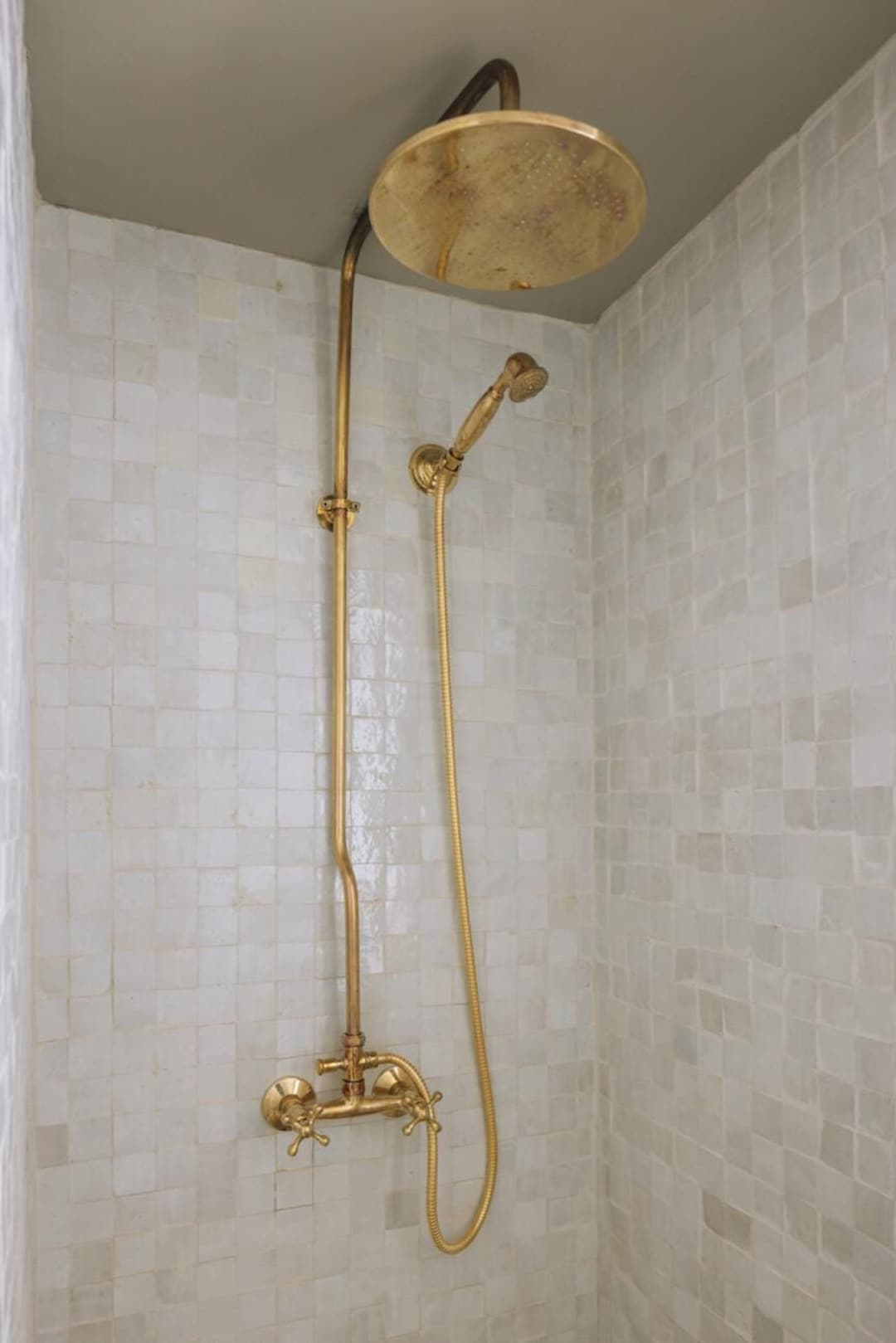 Unlacquered Brass Shower System, Vintage Shower System Victorian Design ...