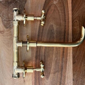 Wall Mounted Faucet, Unlacquered Brass Wall Bathroom Faucet, Customized ...