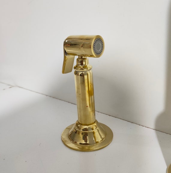 Unlacquered Brass Side Spray Kitchen Solid Brass Sprayer With - Etsy