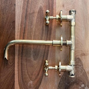 Wall Mounted Faucet, Unlacquered Brass Wall Bathroom Faucet, Customized ...