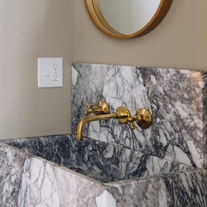 Wall Mounted Faucet, Unlacquered Brass Wall Bathroom Faucet, Customized ...