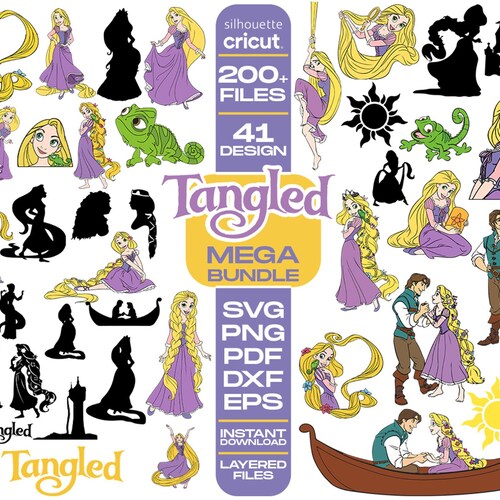 Tangled SVG Tangled PNG Princess SVG Clipart Layered Files - Etsy