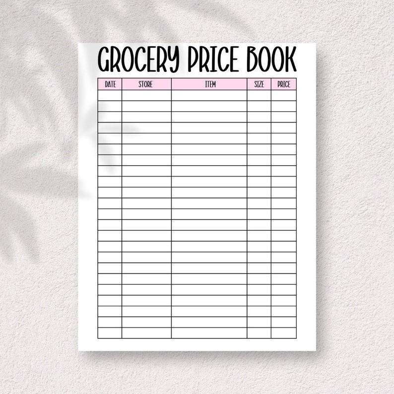 Ultimate Grocery Store Price Book Digital Download Budget Planner ...