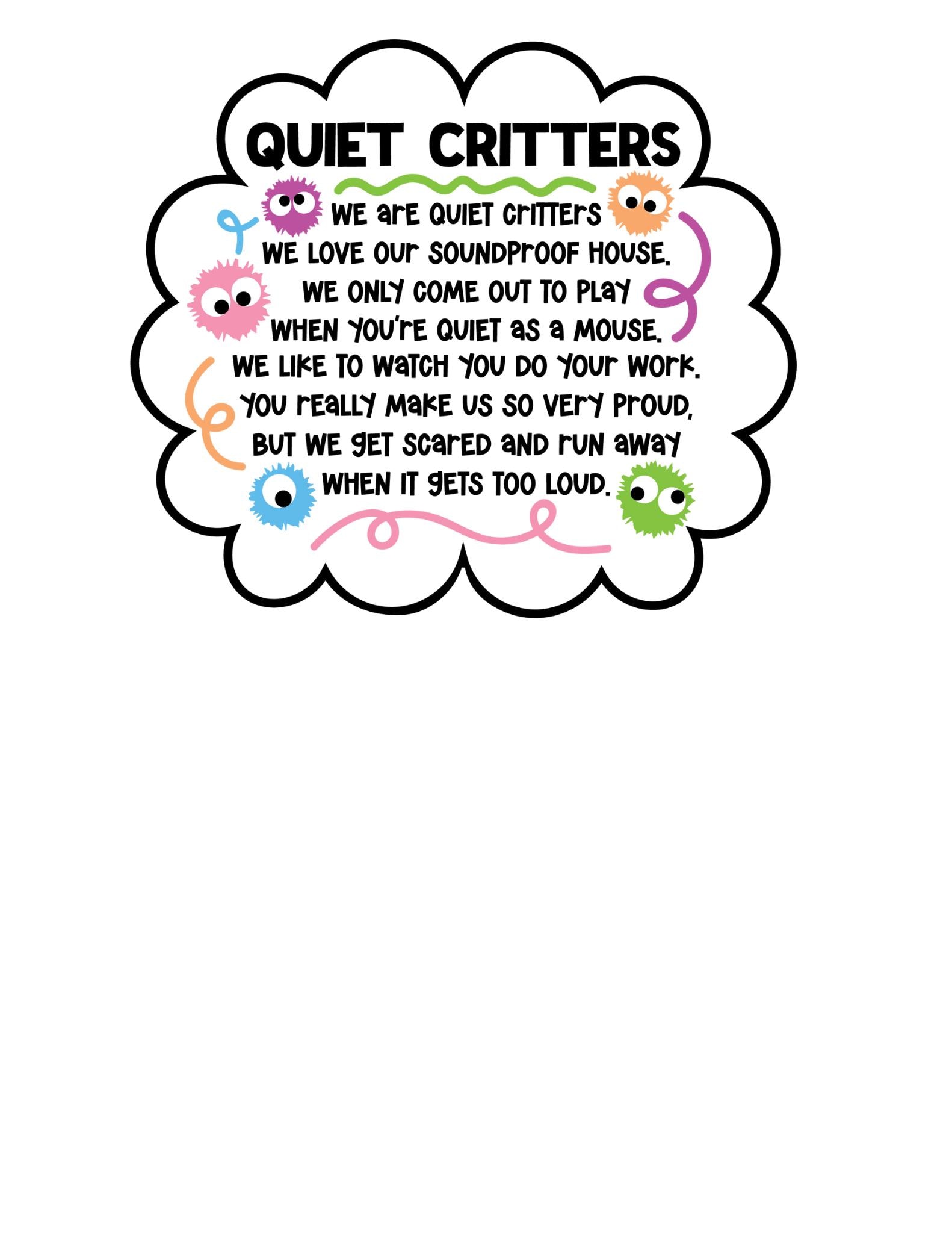 Quiet Critters Poem Digital Download - Etsy