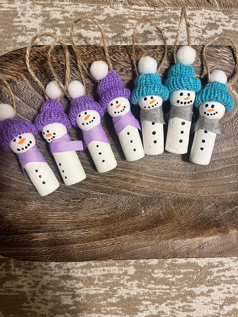 Handmade Wine Cork Snowman Ornament, Winter Tree Decor - Etsy
