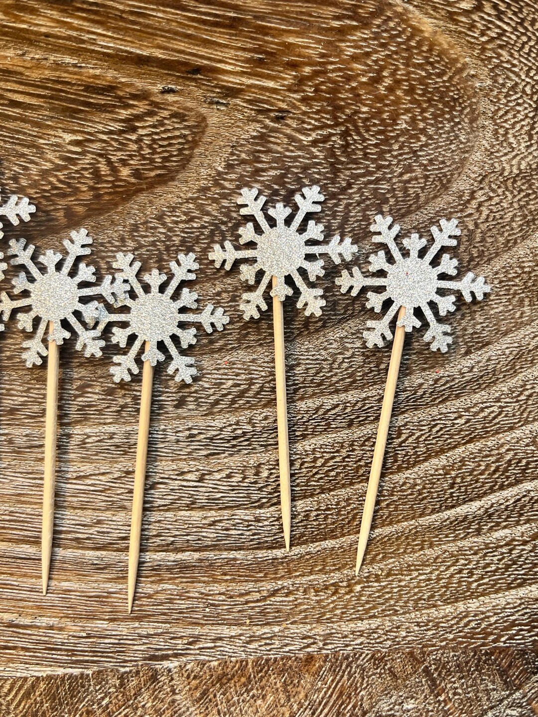 Snowflake Cupcake Toppers, Food Picks - Etsy