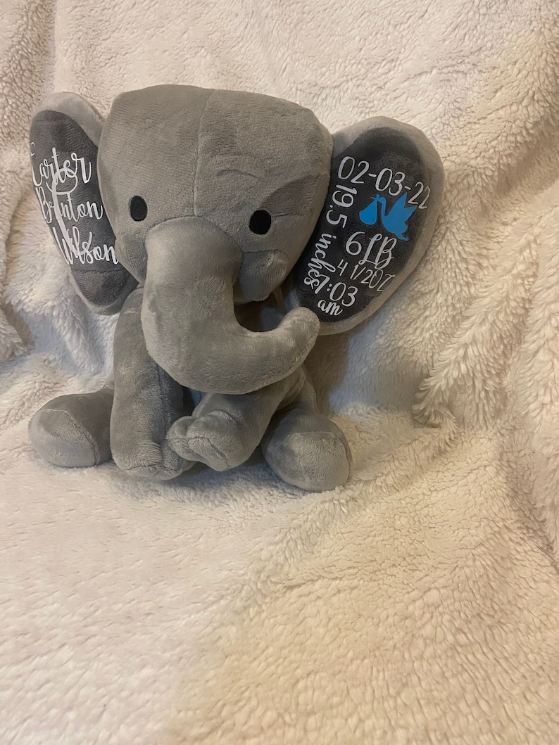Personalized Birth Stat Elephantannouncement Elephant - Etsy