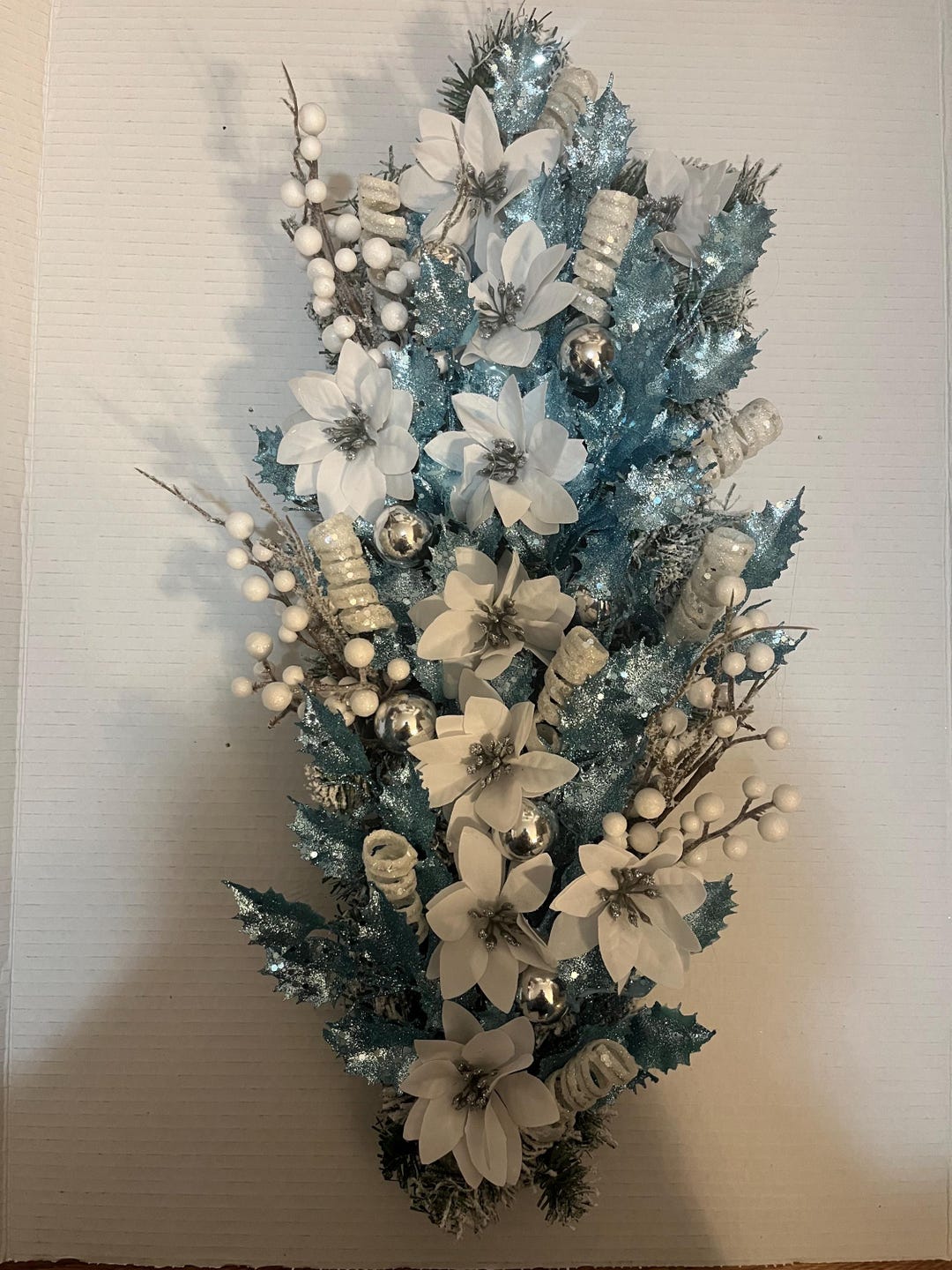 Winter Teardrop Swag, Blue Swag, Winter Swag, Teardrop Swag, Front Door ...