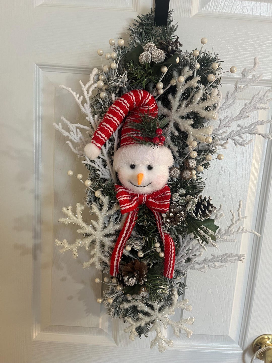 Flocked Swag, Teardrop Swag, Winter Swag, Snowman Swag - Etsy