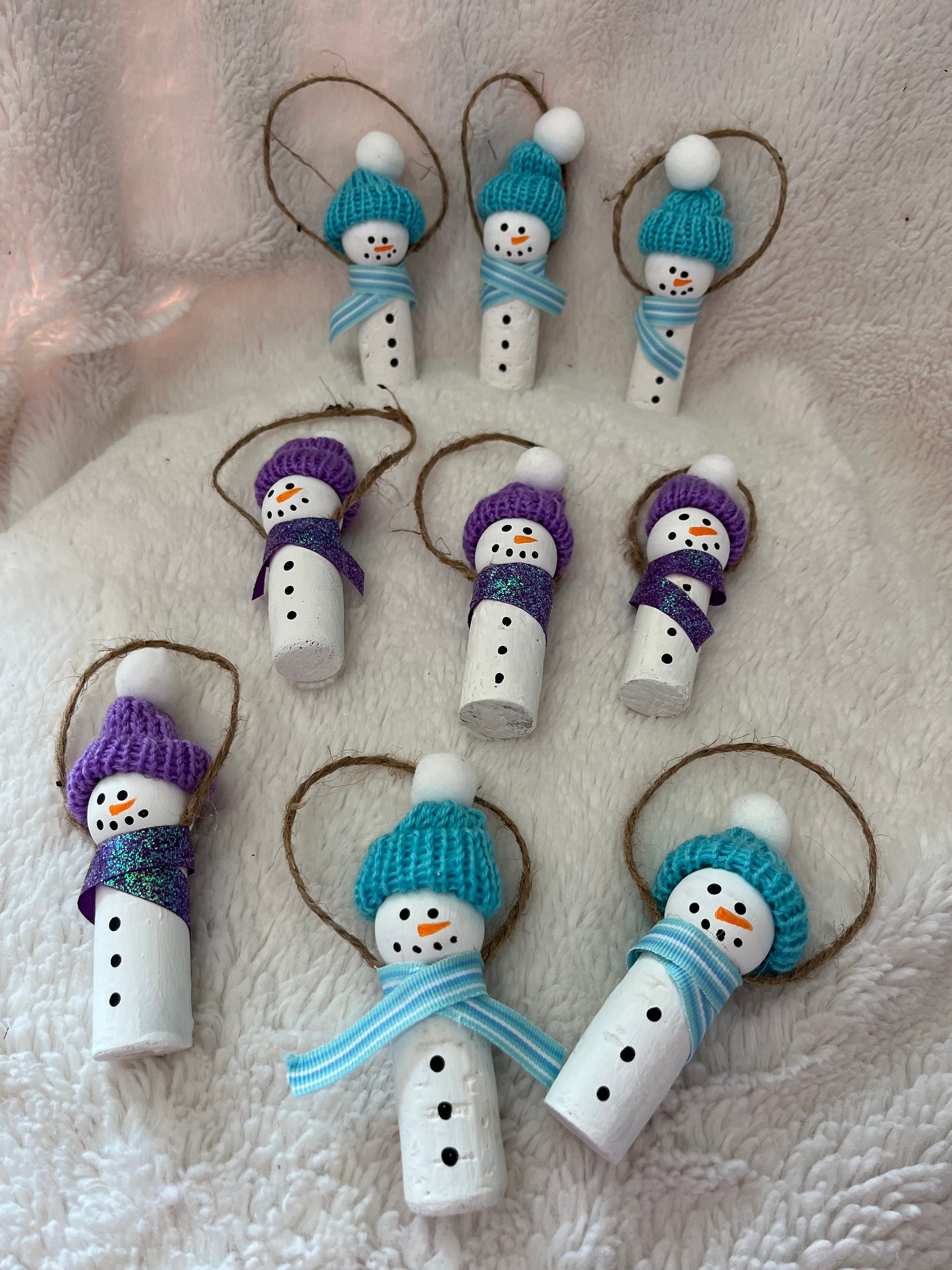 Snowmen Cork Ornaments, Tree Ornaments, Snowmen, Winter, Ornaments - Etsy