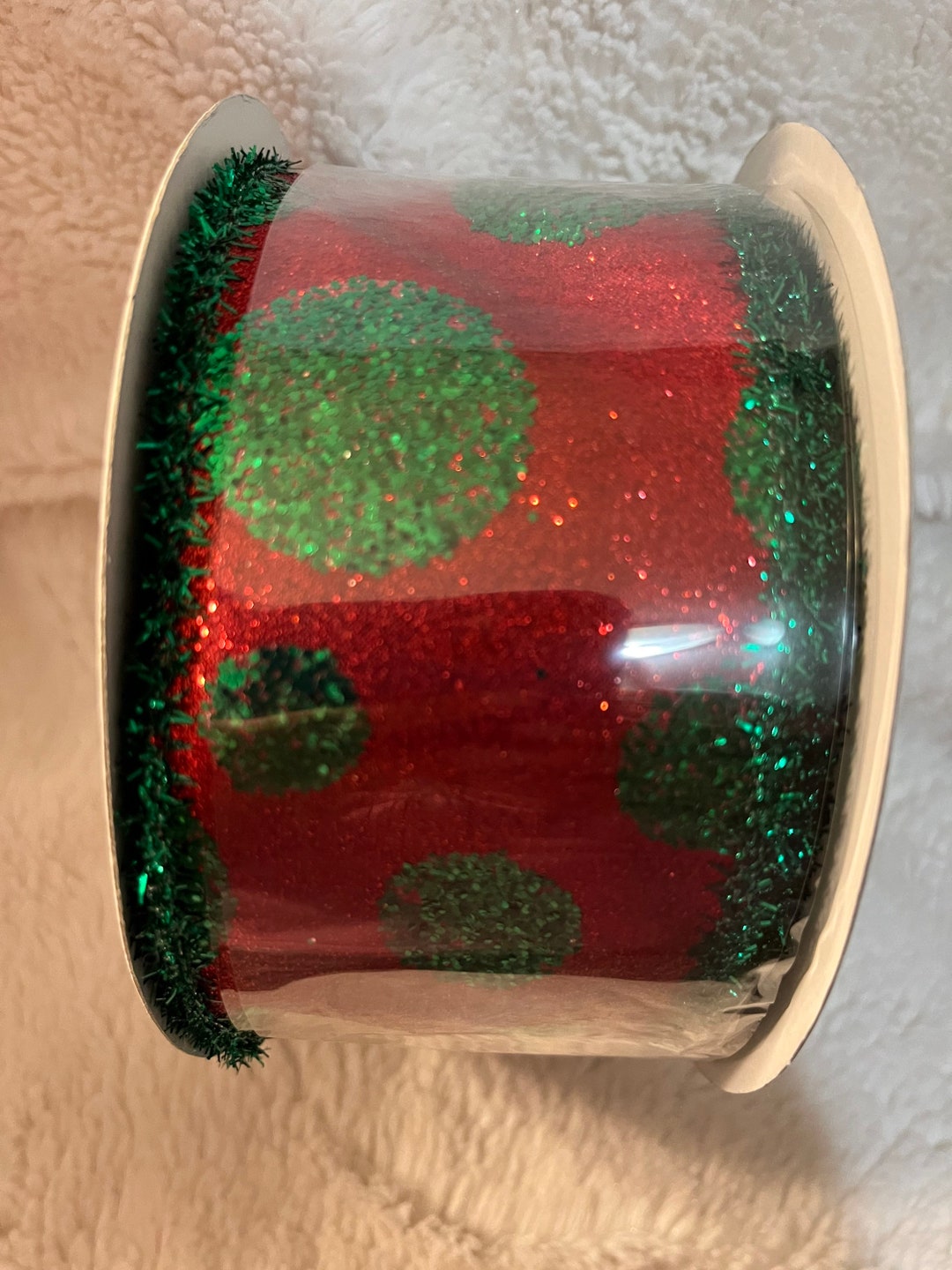 2.5 Green Christmas Ribbon ,glitter Ribbon, Red Ribbon, Green Ribbon ...