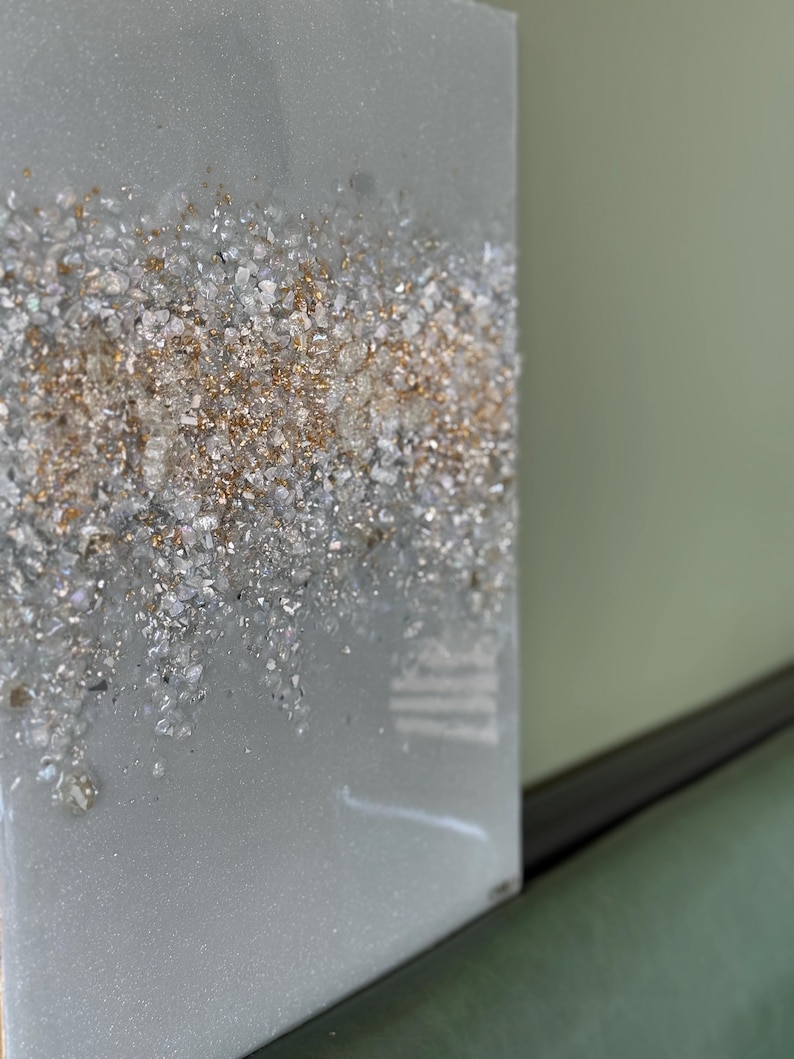 Gray Crystal Resin Geode Art: 12x16 Wall Decor - Etsy