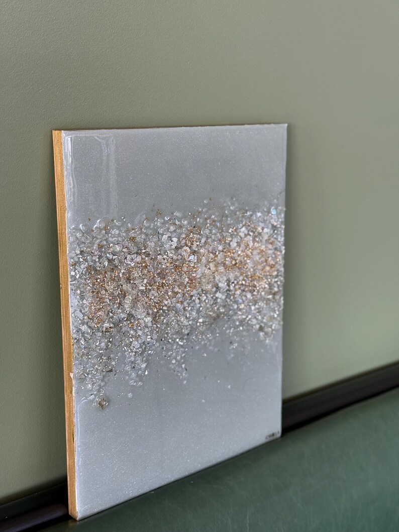 Gray Crystal Resin Geode Art: 12x16 Wall Decor - Etsy