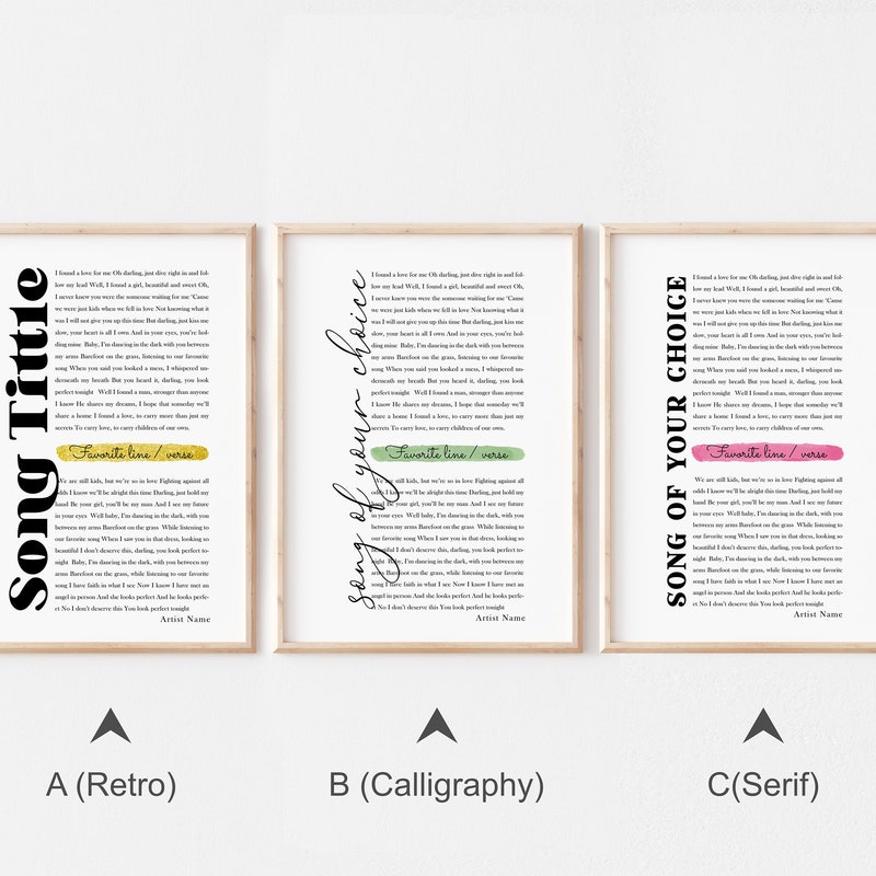 Custom Song Lyrics - Etsy