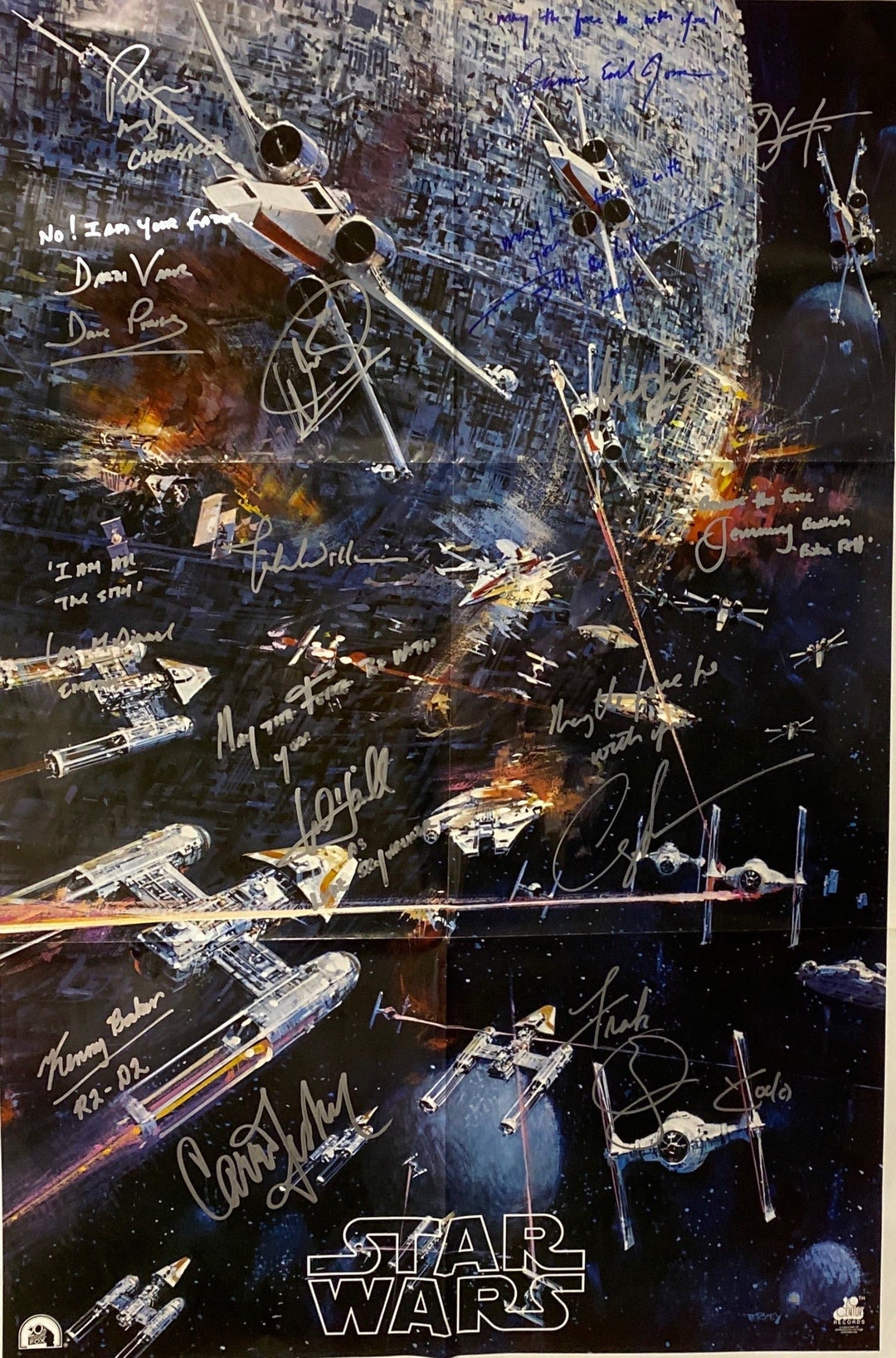 Autograph Signed Star Wars Poster Coa Etsy
