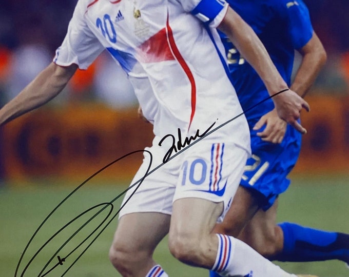 Autograph Signed Zinedine Zidane Photo COA - Etsy