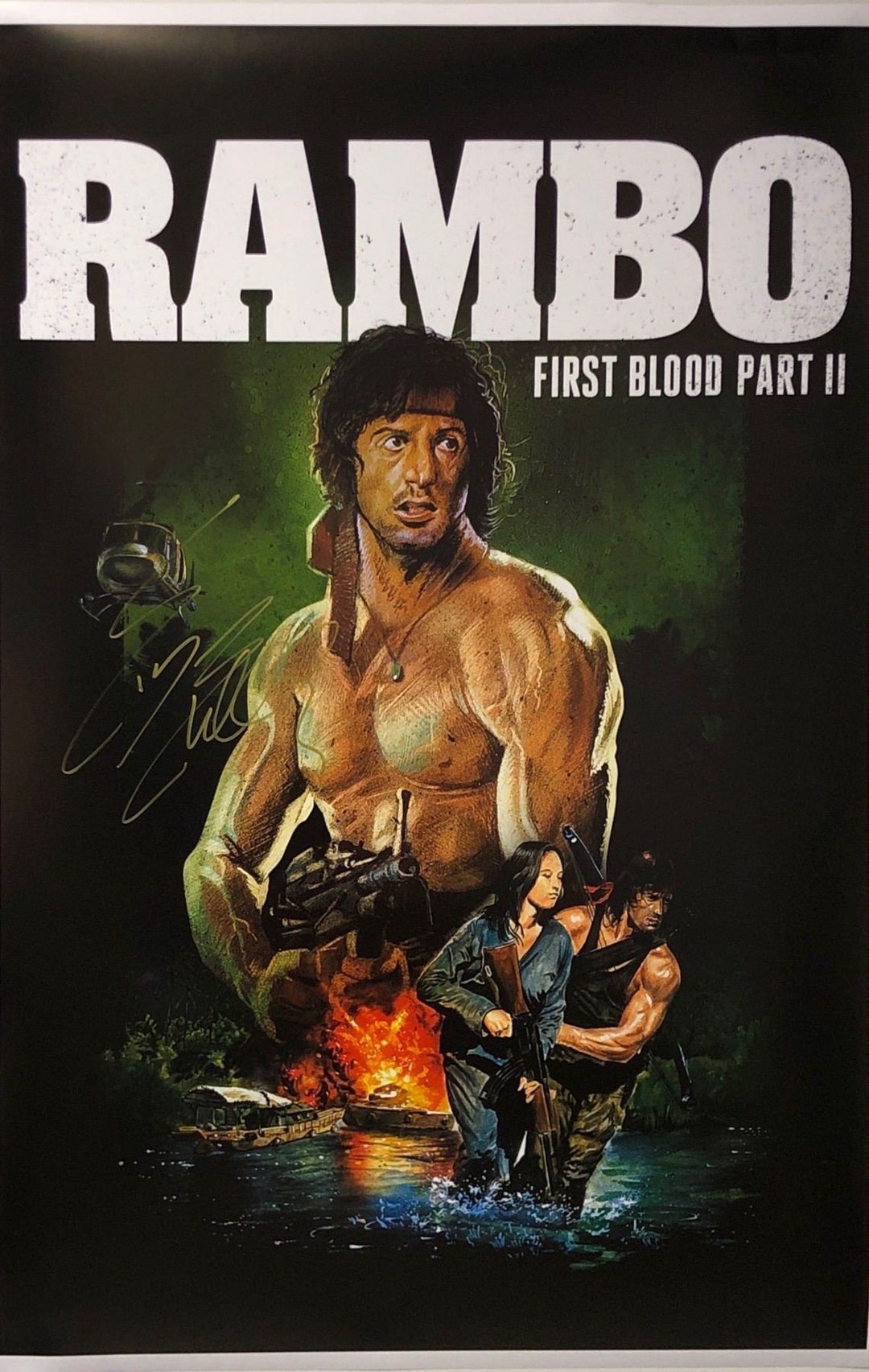 Autograph Signed Rambo First Blood Part II Poster COA - Etsy