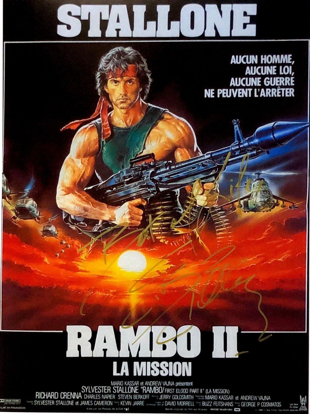 Autograph Signed Rambo Part II Poster COA - Etsy
