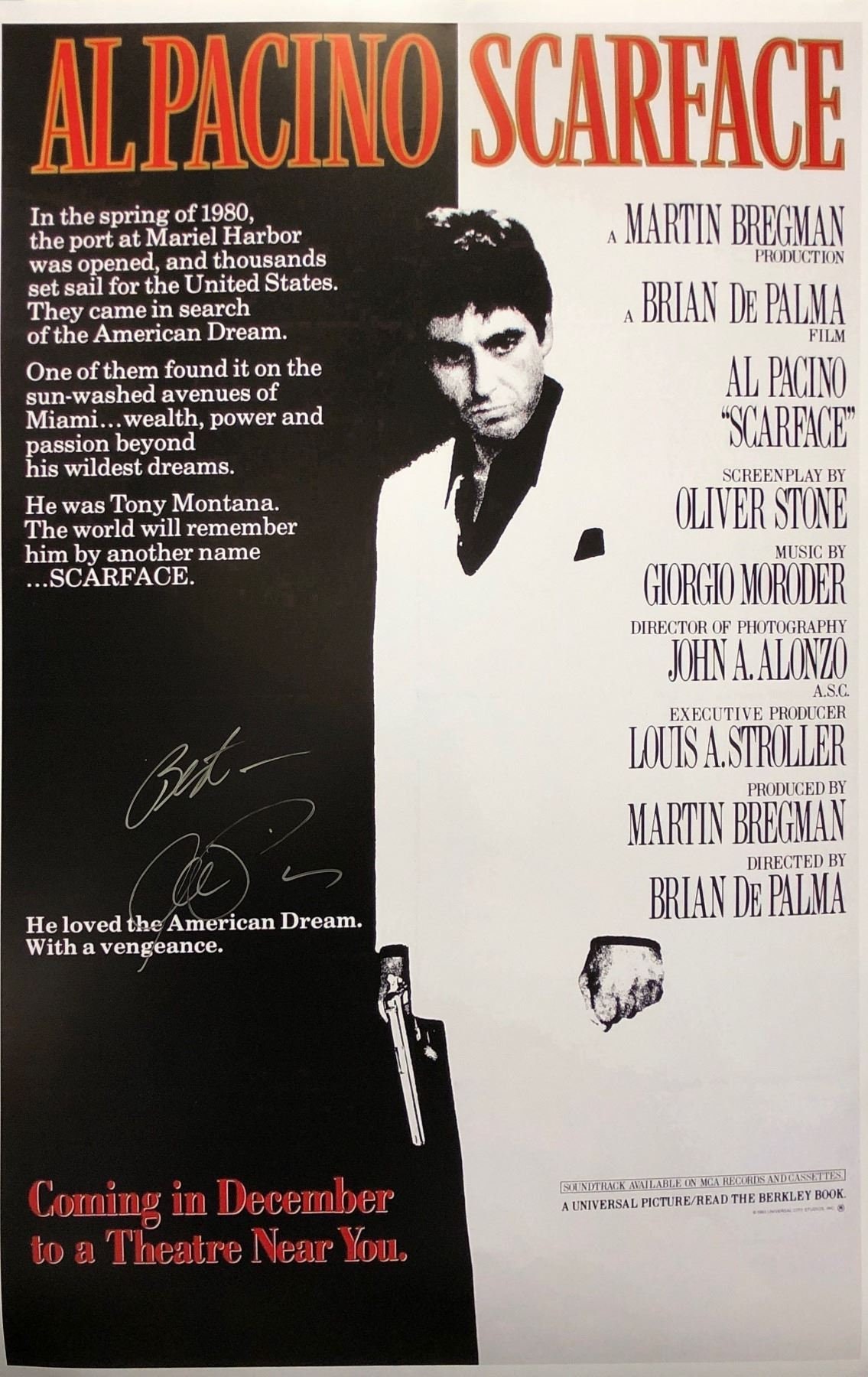 Autograph Signed Scarface Poster COA - Etsy