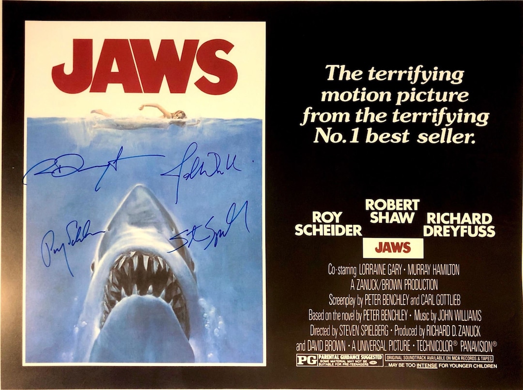 Autograph Signed Jaws Poster COA - Etsy