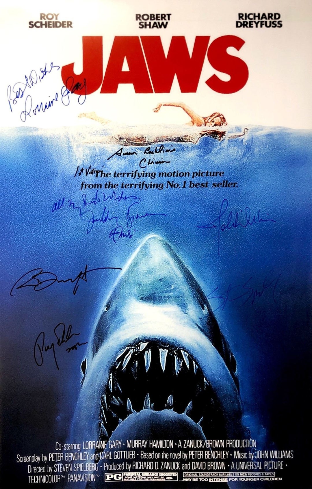 Autograph Signed Jaws Poster COA - Etsy