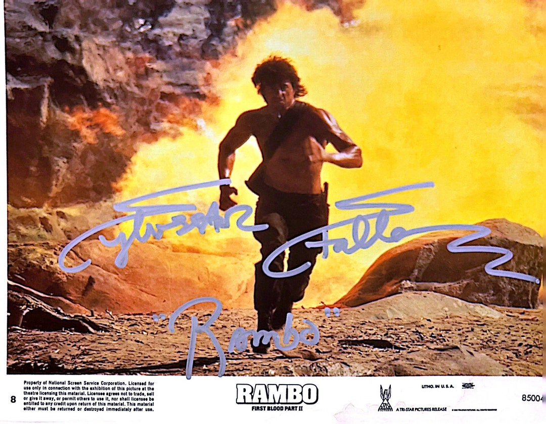 Autograph Signed Rambo Original Lobby Card COA - Etsy