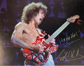 Signed Eddie Van Halen PHOTO With COA Autographed Guitar - Etsy