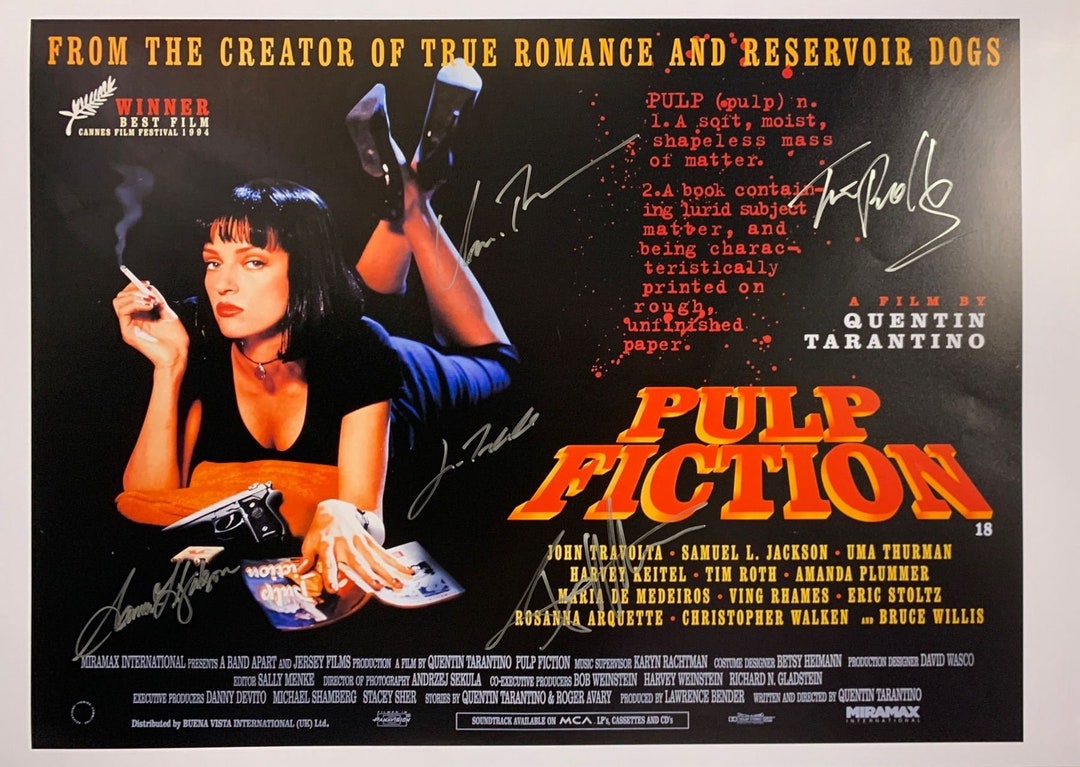 Autograph Signed Pulp Fiction Poster COA - Etsy
