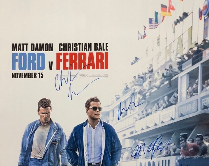 Autograph Signed Ford Vs Ferrari Poster COA - Etsy